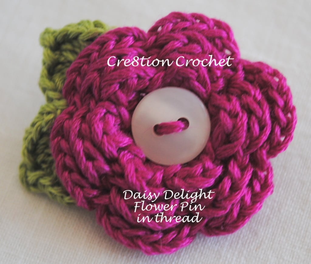 Flower Pin Free Crochet Pattern