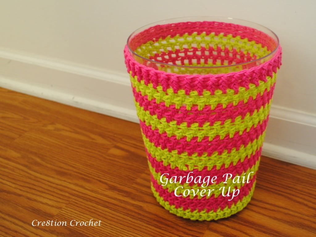 Crocheted Bathroom Garbage Pail Cover - Cre8tion Crochet