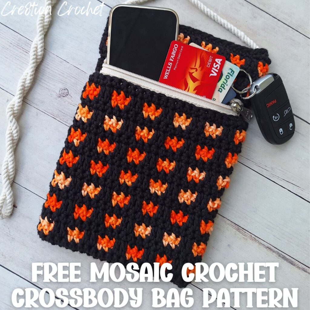 Free Mosaic Crochet Crossbody Bag Pattern | Through the Window Crossbody Bag - Cre8tion Crochet